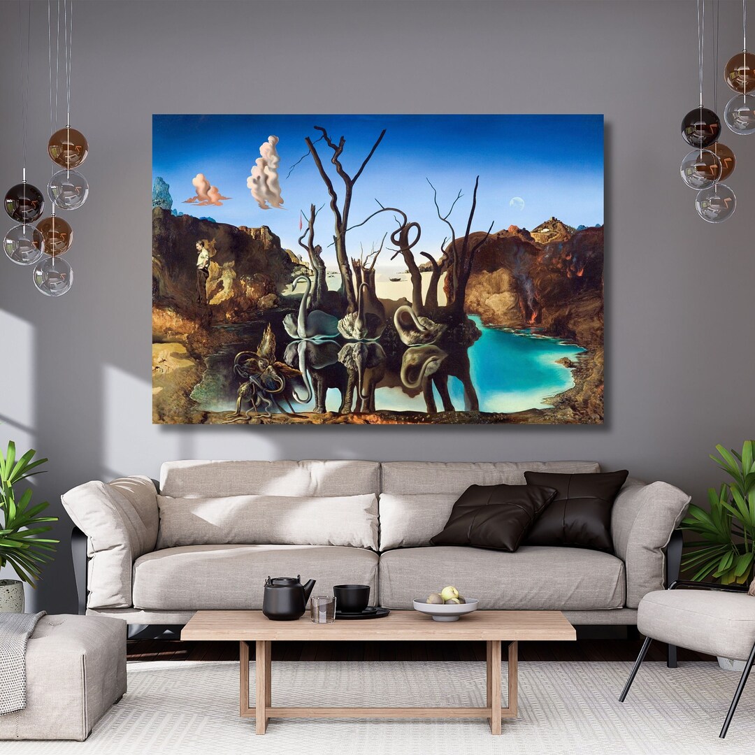 Salvador Dali- Swans Reflecting Elephants Canvas,dali Exploding,dali ...