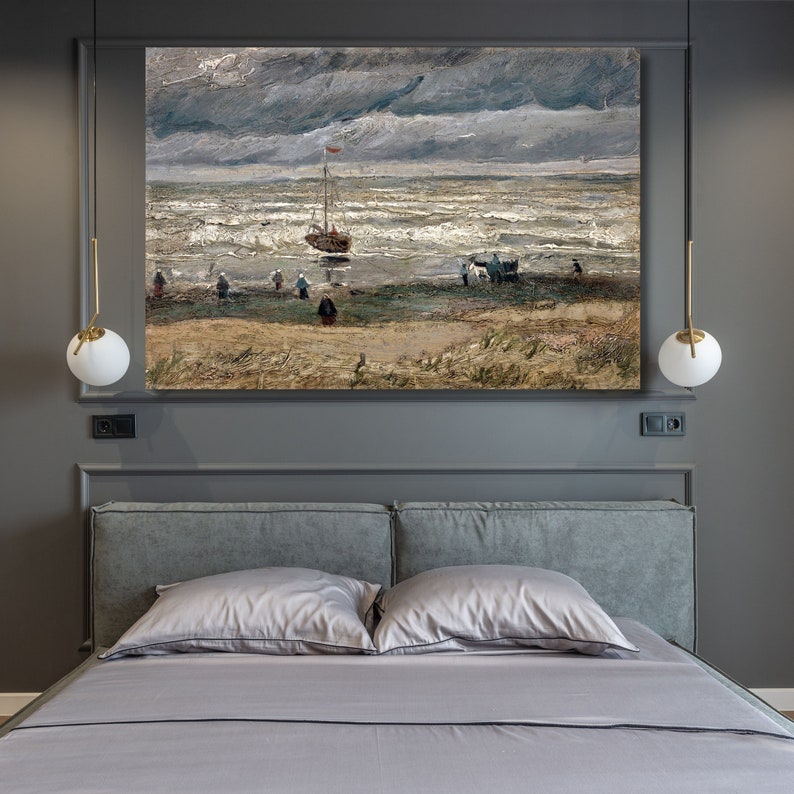 Vincent Van Gogh-beach at Scheveningen in Stormy Weather Canvas,home ...