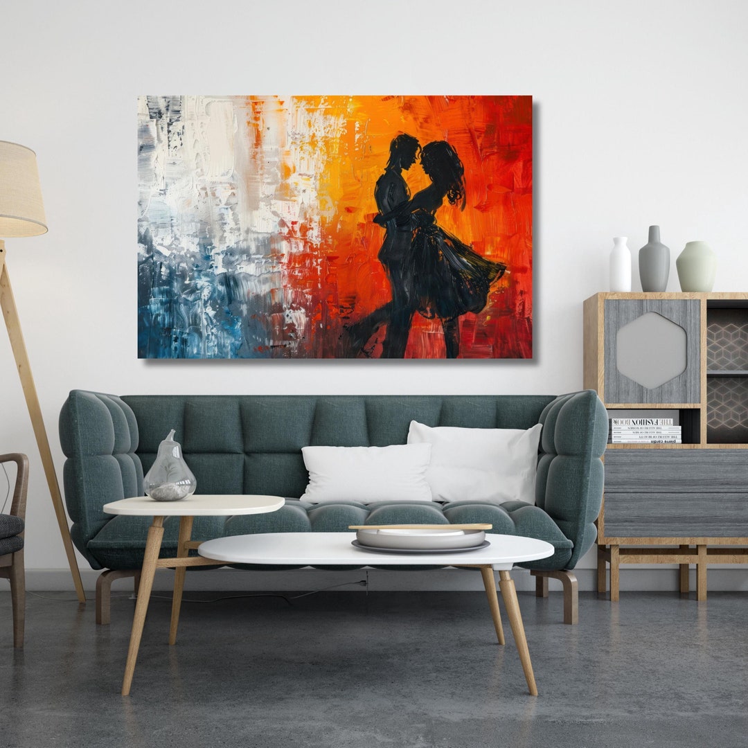 Romantic Couples Wall Art,boy and Girl Hugging Canvas Print,tender ...
