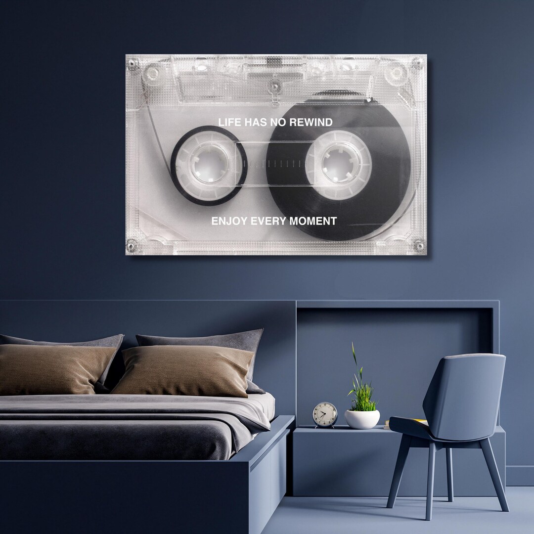 Life Has No Rewind Cassette-motivational Quote Canvas Wall Art Poster ...