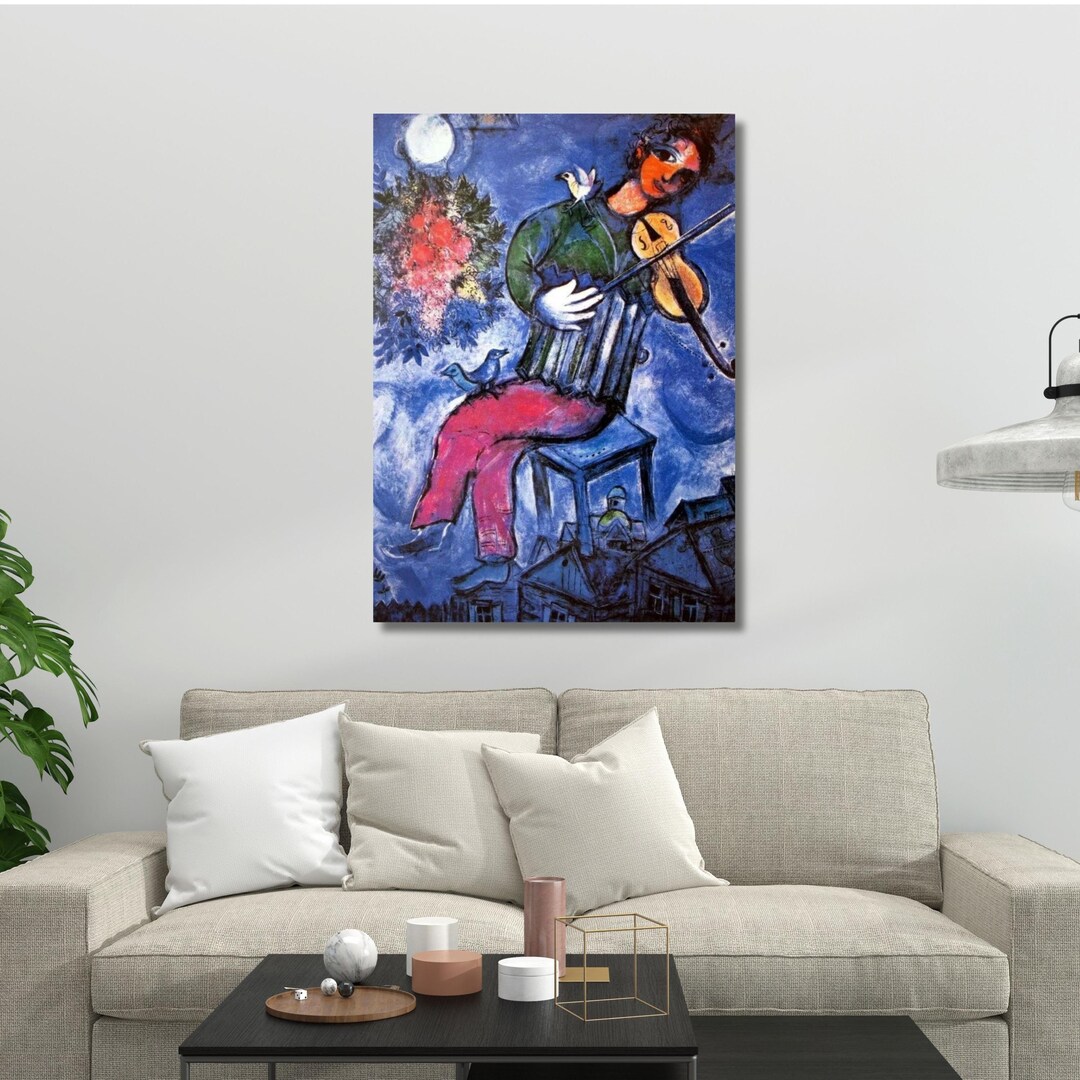 Marc CHAGALL Blue Violinist (the Blue Fiddler) Canvas Wall Art,canvas ...