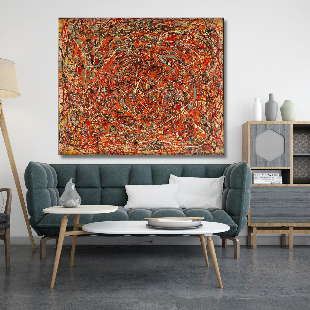 Jackson Pollock Canvas Wall Art,abstract,reproduction Print,splatter ...