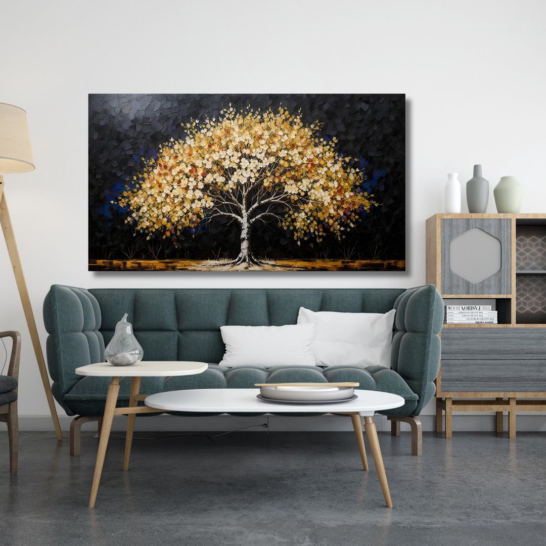Colourful Painting Tree Canvas Wall Art,nature Print,home Decor,canvas ...