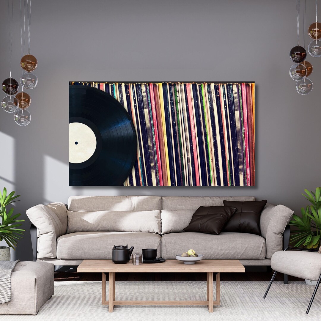 Music Print Vinyl Record CANVAS Wall Art,music Decor Collection Vinyl ...