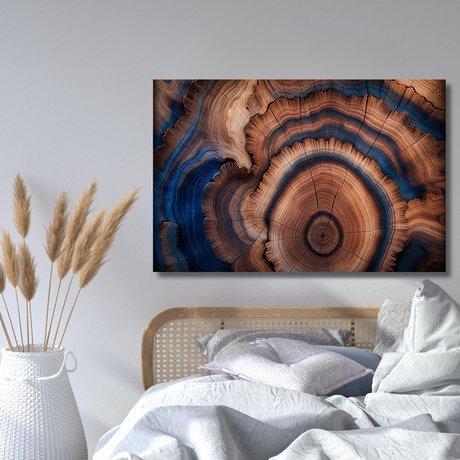 Colorful Tree Rings Canvas Print,elegant Natural Wall Art,wood ...
