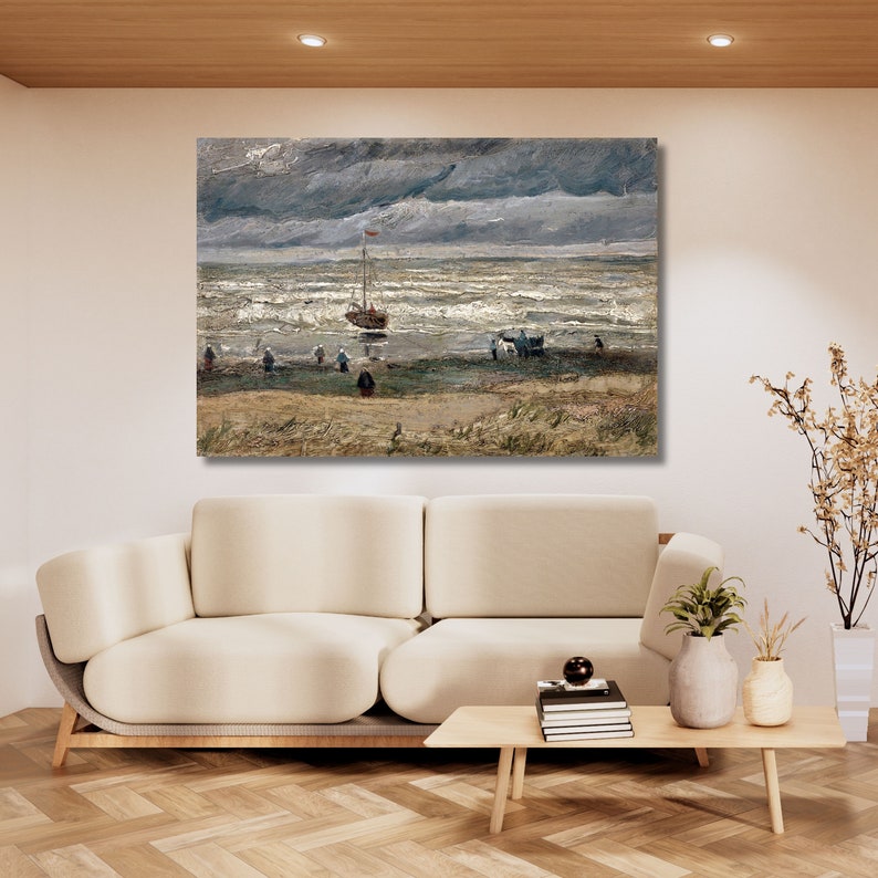 Vincent Van Gogh-beach at Scheveningen in Stormy Weather Canvas,home ...