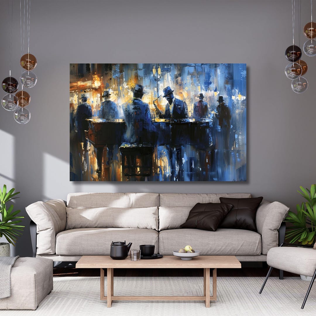 Large Abstract Jazz Band Oil Painting on Canvas Wall Art,original Jazz ...