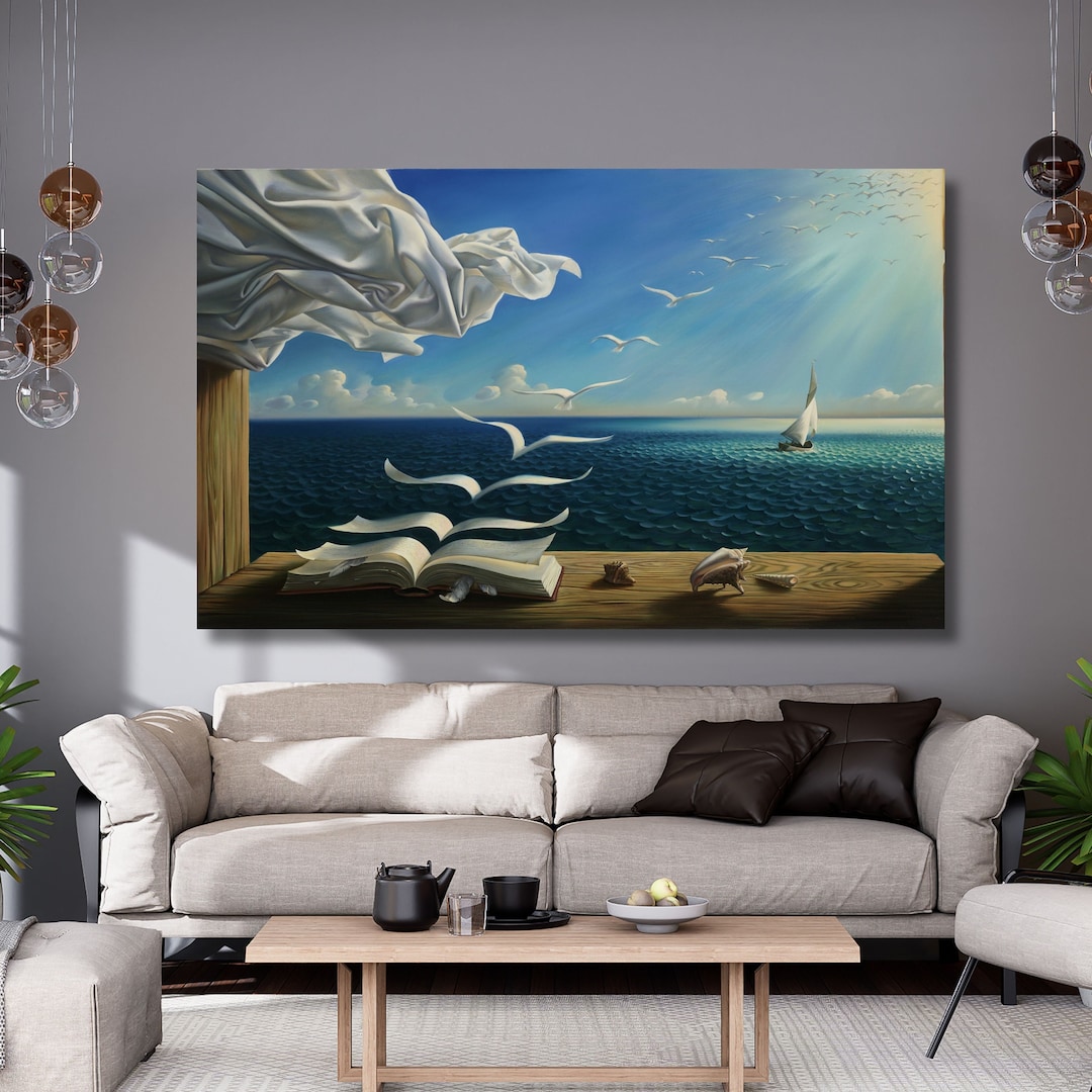 Salvador Dali-book to Birds Canvas,dali Exploding Canvas,dali ...