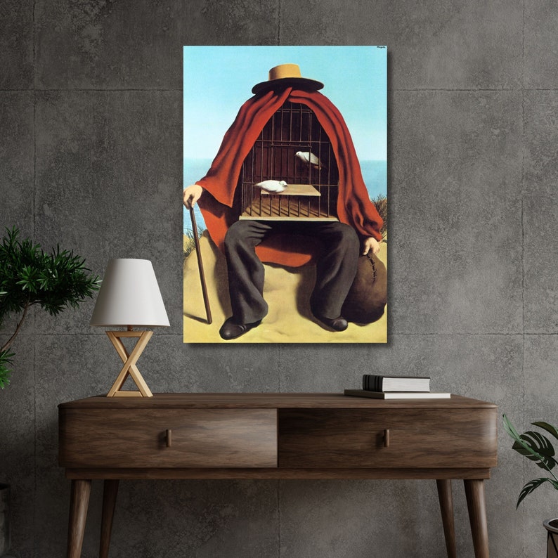 Rene Magritte-bird Cage Man Canvas,canvas Print,surreal Painting ...
