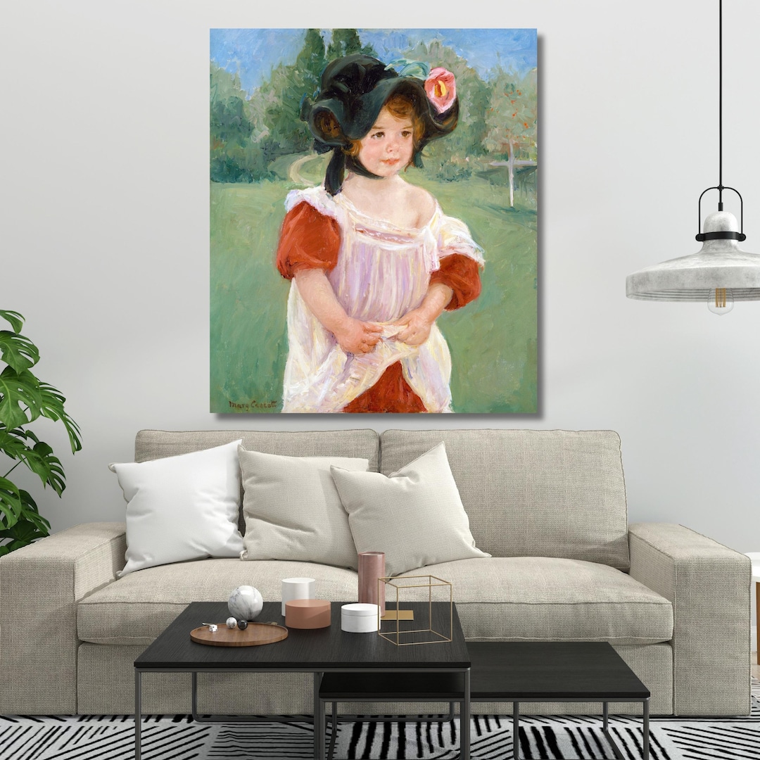 Mary Cassatt-spring:margot Standing in a Garden Canvas Wall Art,girl ...