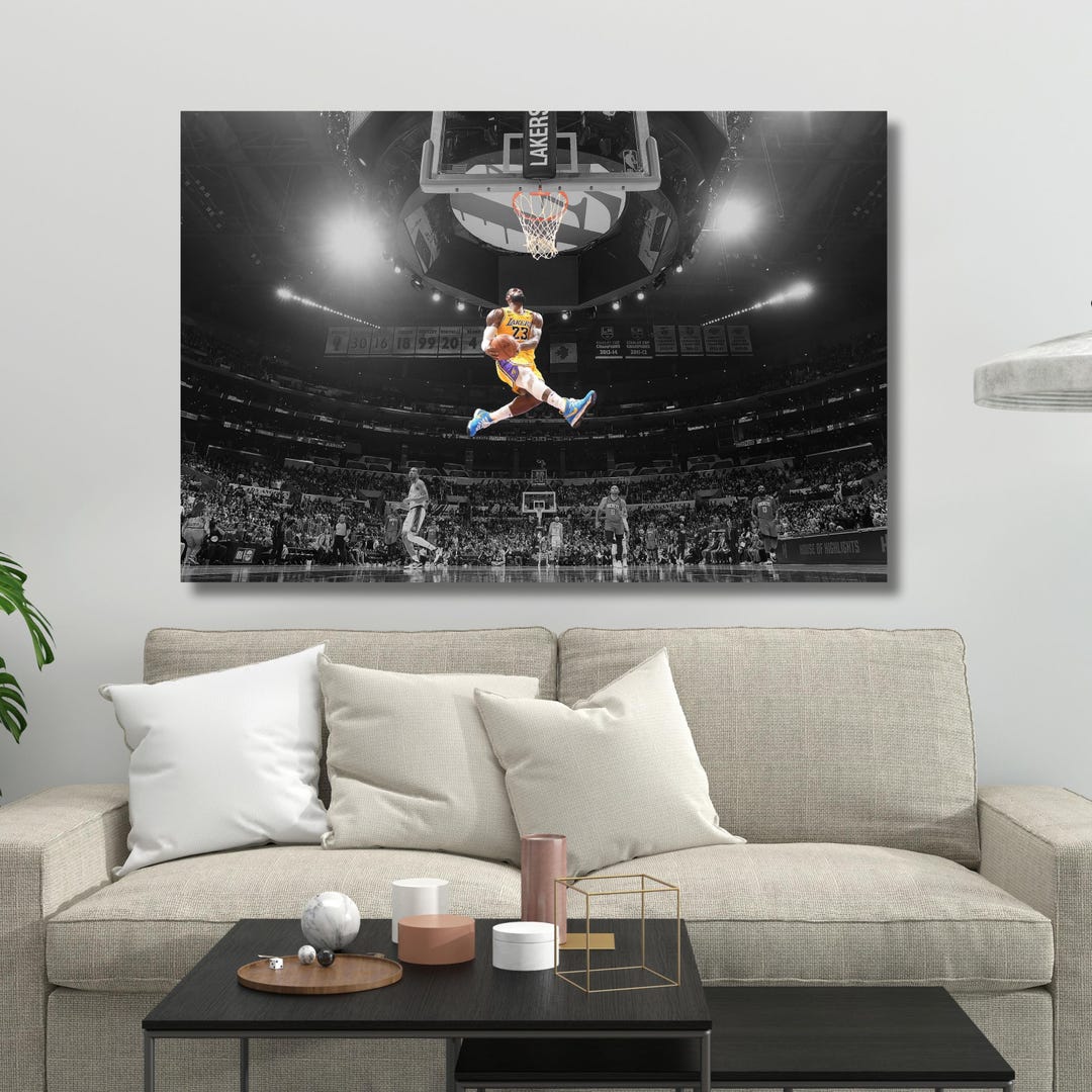 Lebron James Dunk Poster,lebron James Print Poster,los Angeles Lakers ...