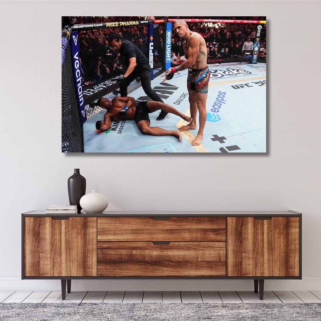 Alex Pereira After Knocking Out Jamahal Hill at UFC 300 Canvas Wall Art ...