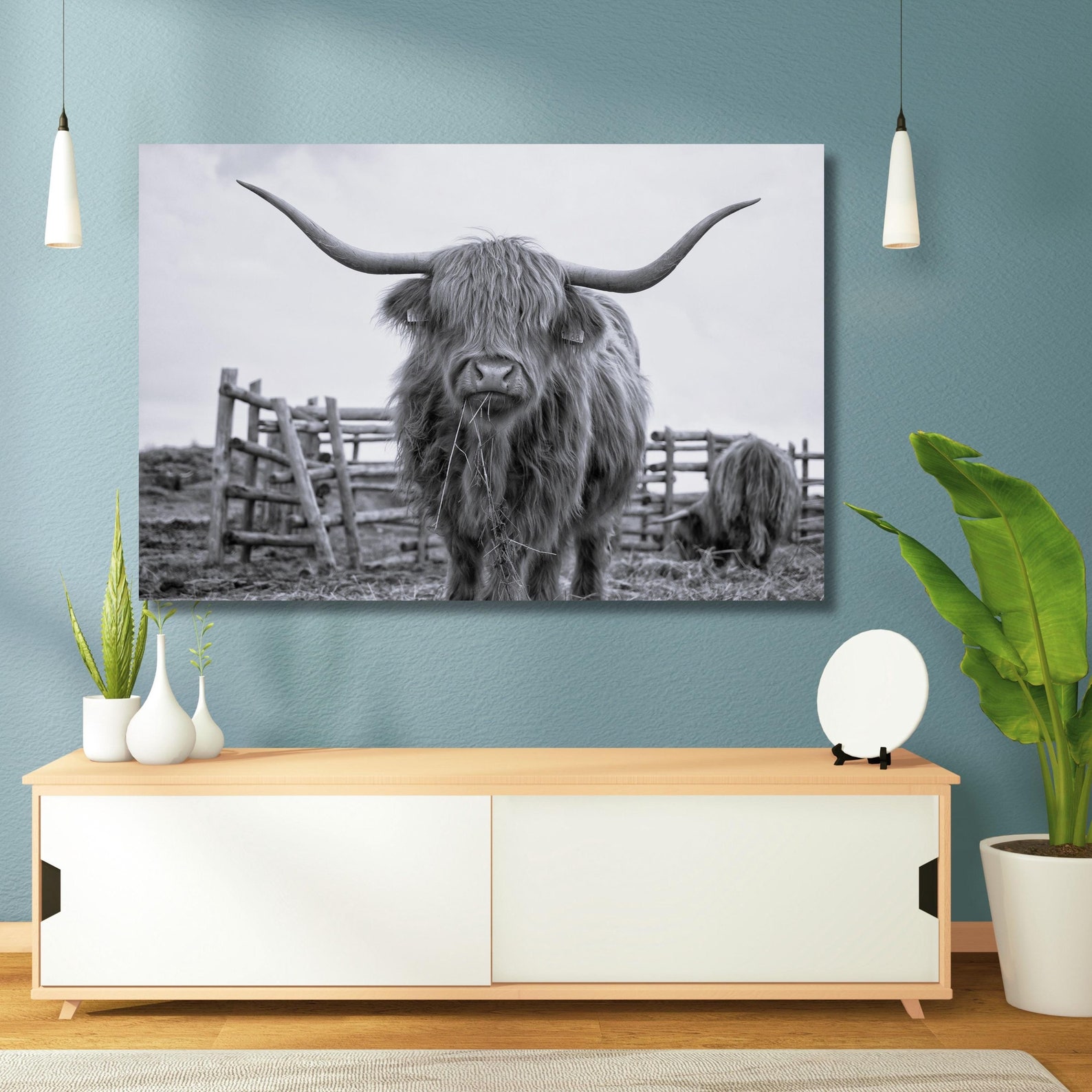 Highland Cow Wall Art,highland Cow Canvas,american Buffalo Print ...