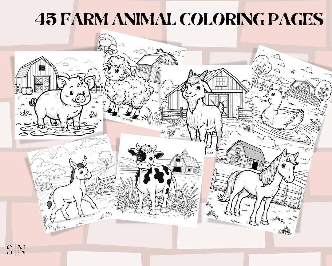 45 Animal Coloring Pages | Farm Animals | Home School Activity | Horses ...