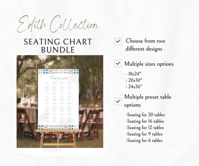 Editable - Wedding Welcome Sign & Seating Chart Bundle, Template, Boho ...