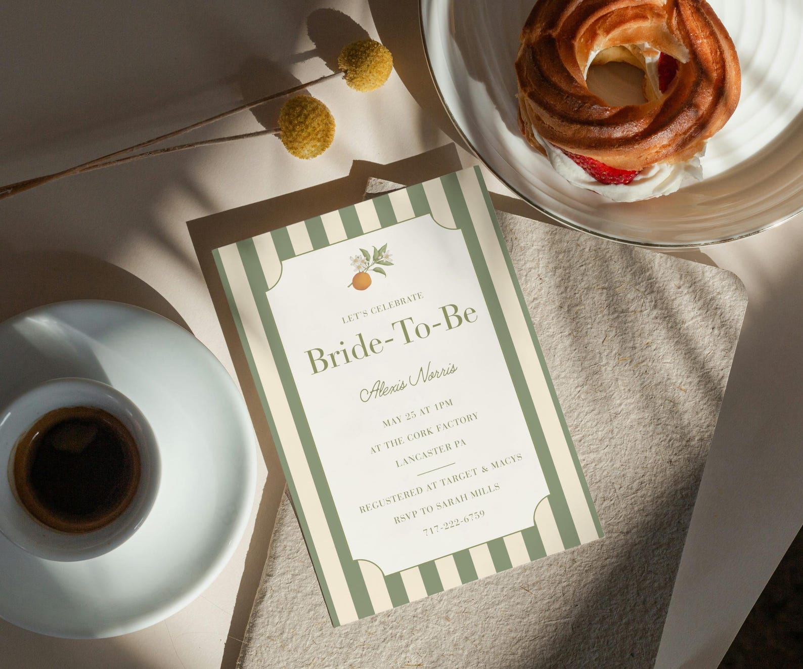 Cottage Core Citrus Wedding Shower Invitation – Nancy Meyers Inspired ...