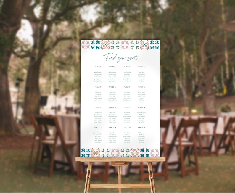 Editable - Wedding Welcome Sign & Seating Chart Bundle, Template, Boho ...
