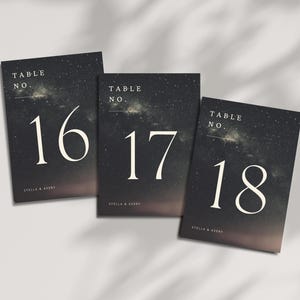 Night Sky Table Numbers - Printable Template, Instant Download - Etsy
