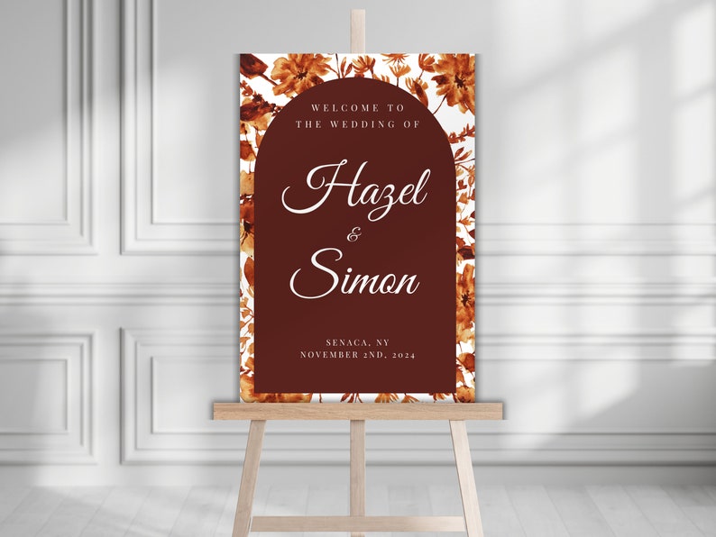 Editable Fall Wedding Welcome Sign: Boho Autumn Decor (printable ...