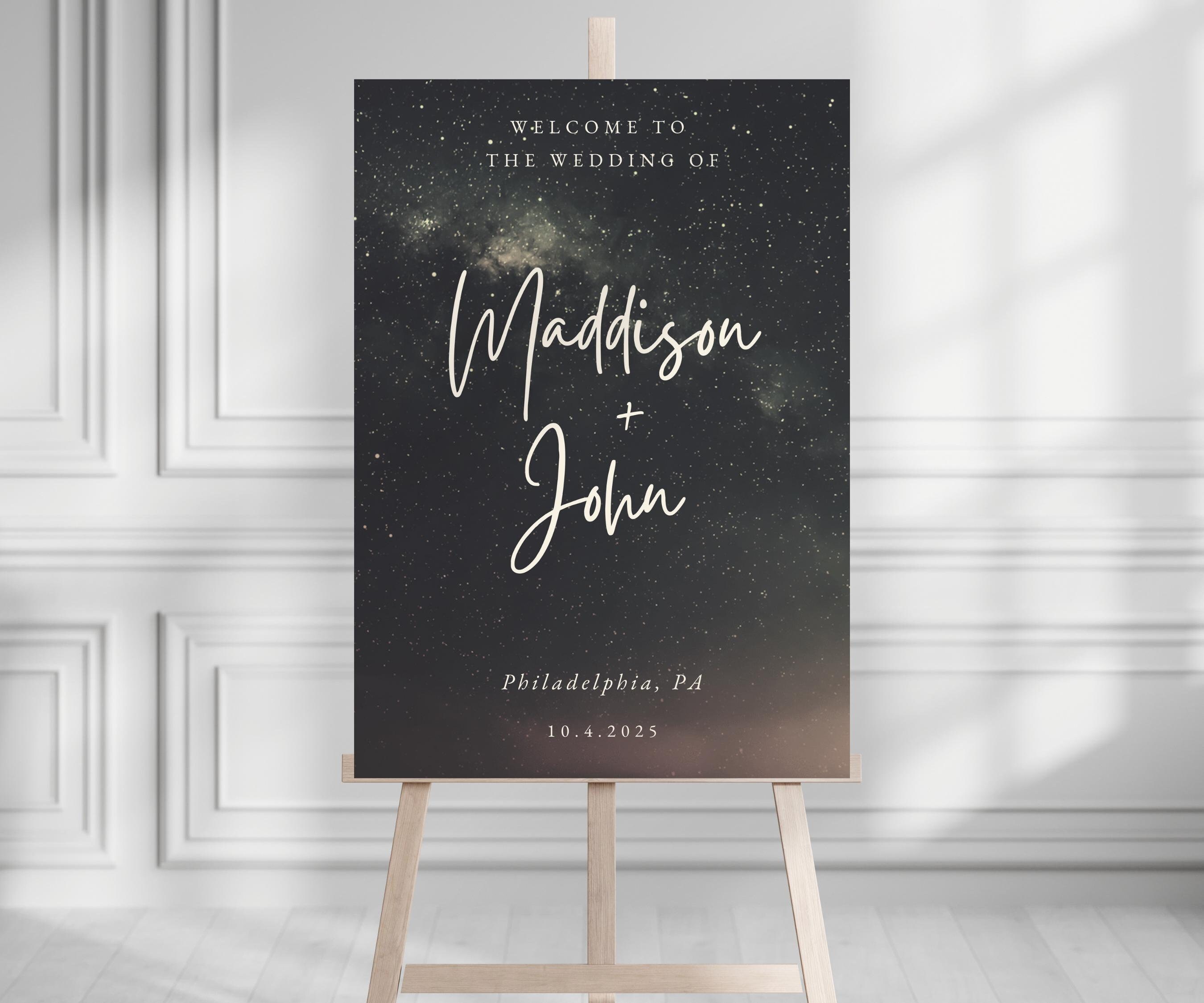 Cosmic Night Welcome Sign - Printable Template, Instant Download - Etsy