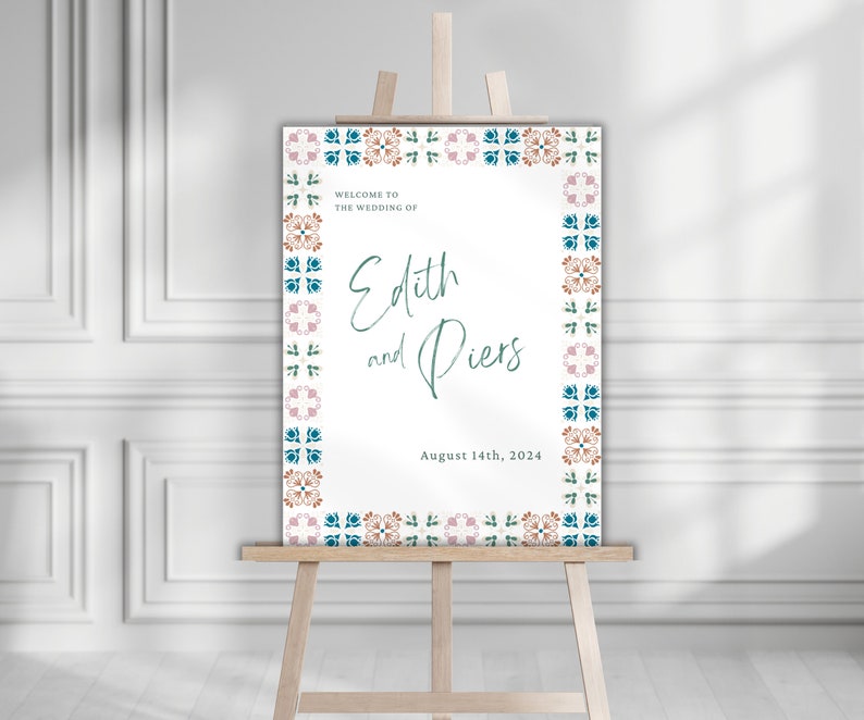 Editable - Wedding Welcome Sign & Seating Chart Bundle, Template, Boho ...