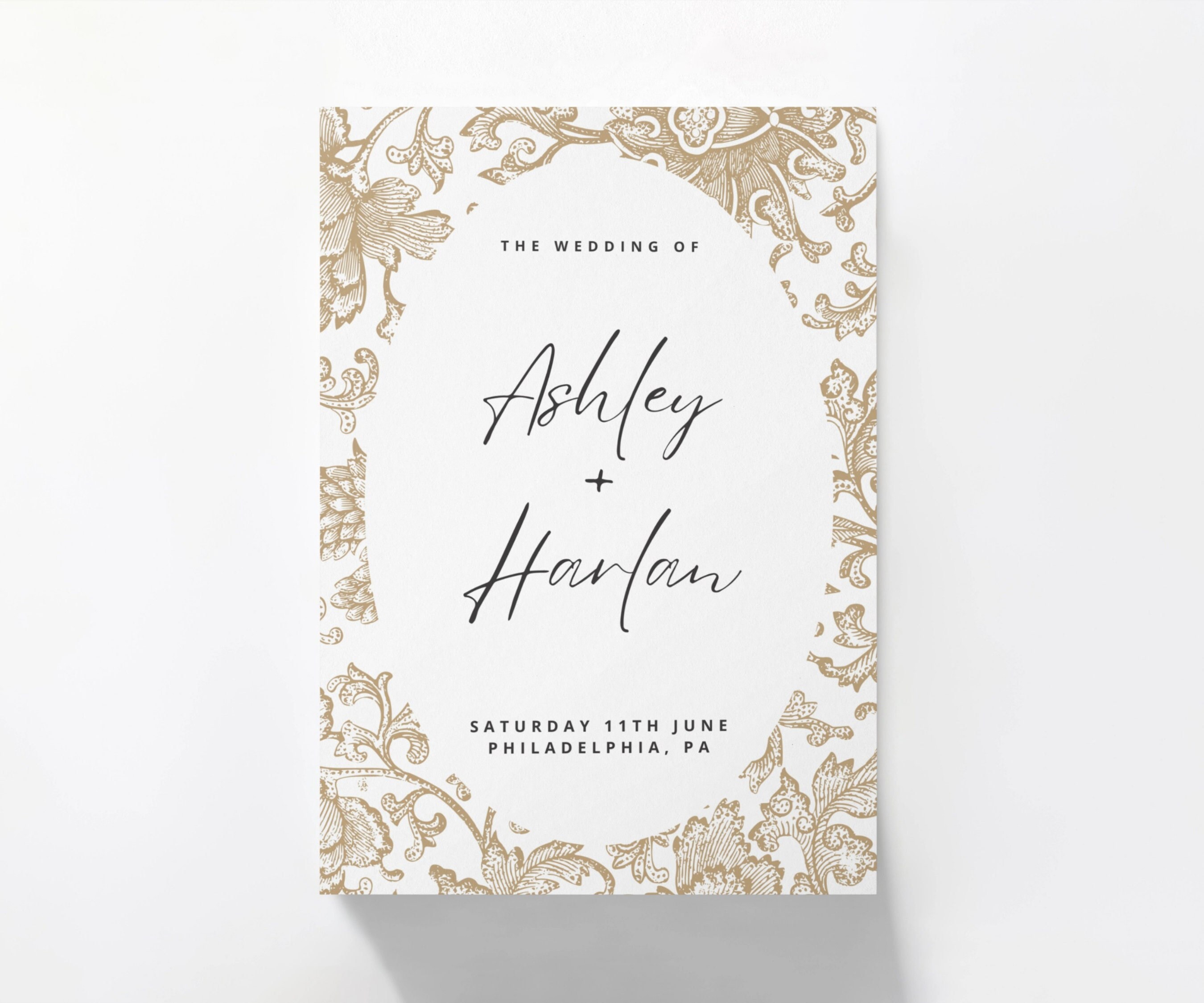 Vintage Paisley Wedding Welcome Sign - Custom Mustard Floral Template ...