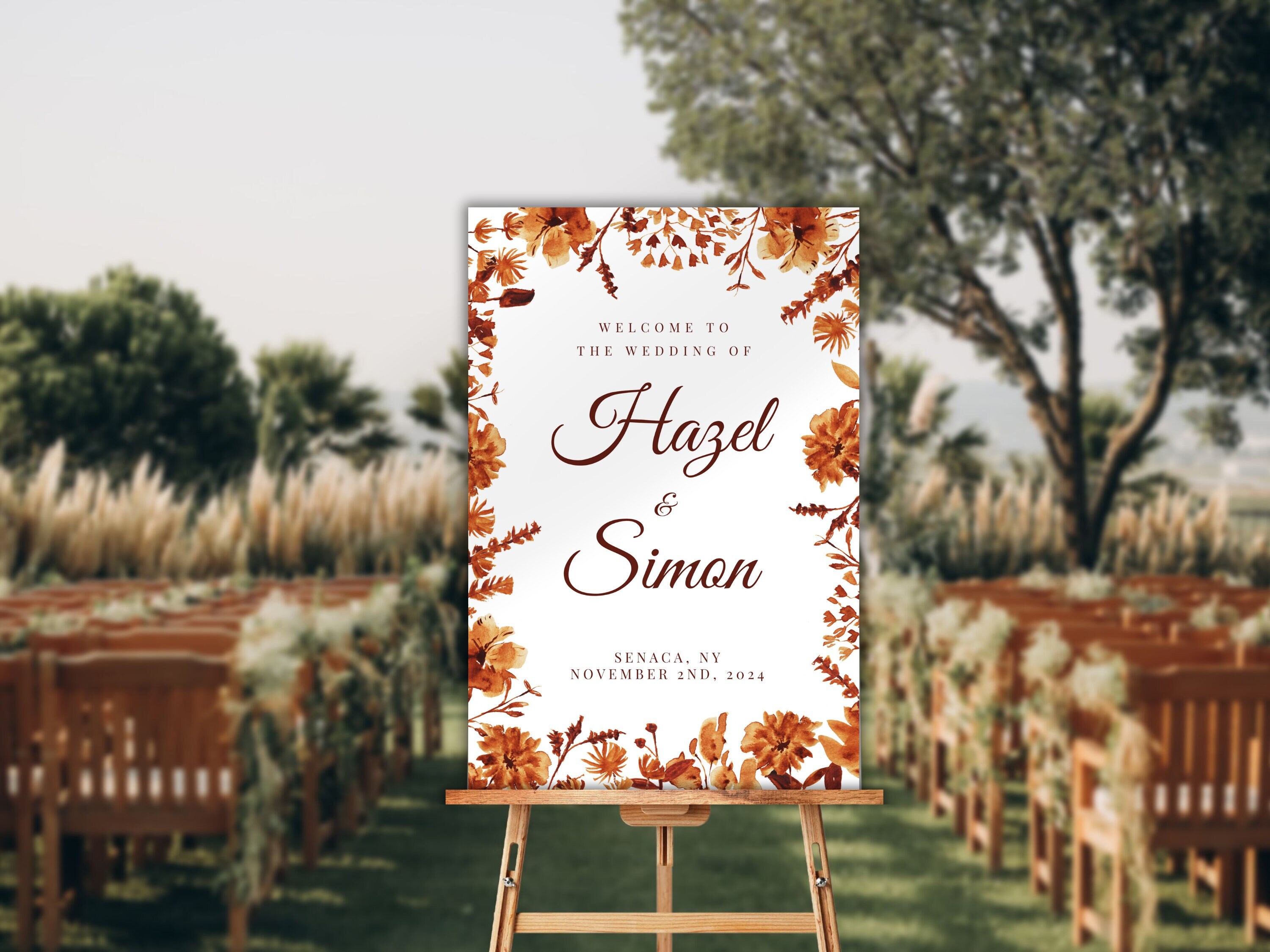 Customizable Autumn Welcome Sign Template - Etsy