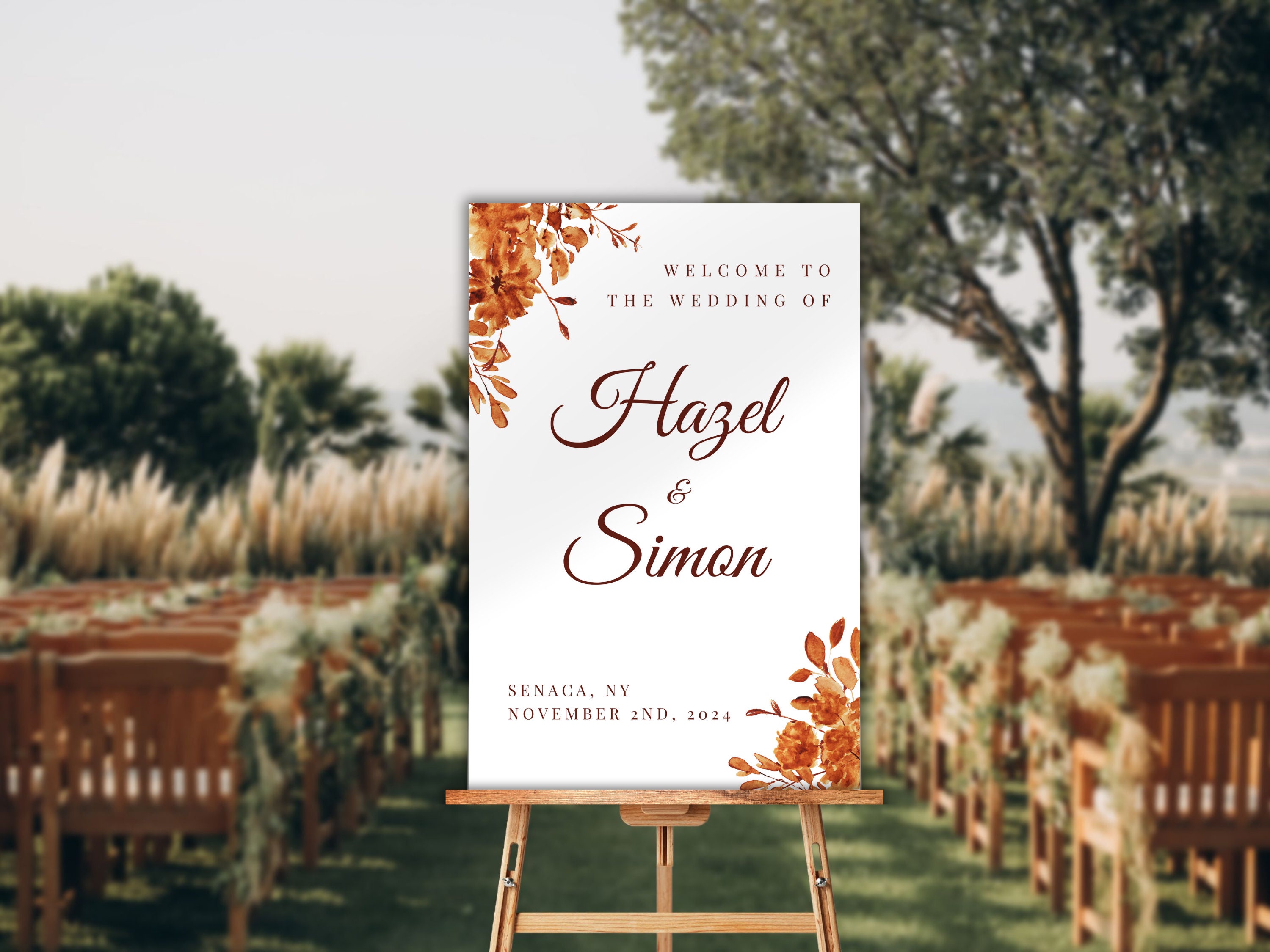 Customizable Autumn Welcome Sign Template - Etsy