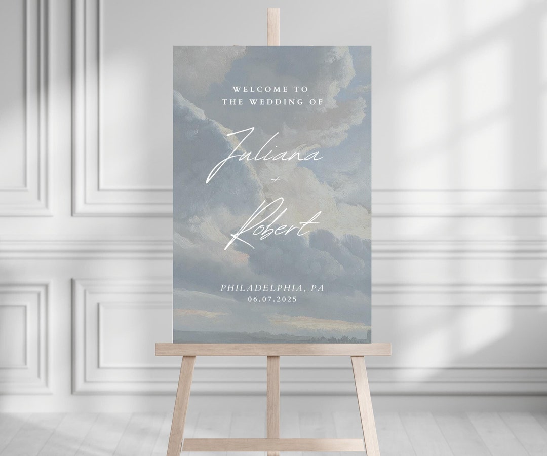 Whimsical Cloud Welcome Sign Template | Digital Download - Etsy