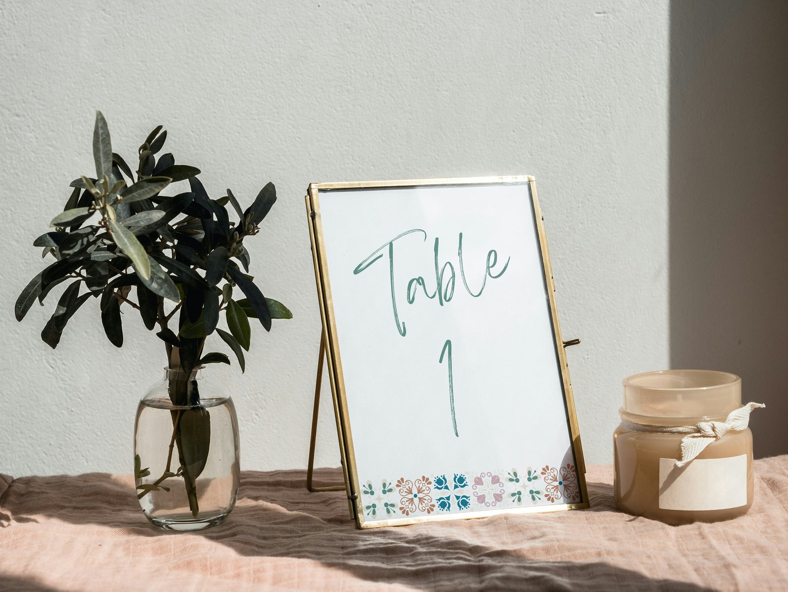 Boho Beach Wedding Table Numbers - Editable Seating Sign Template ...