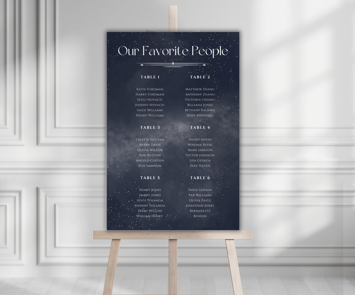 Starry Night Seating: Guided by the Cosmos - Seating Chart - Cosmic ...