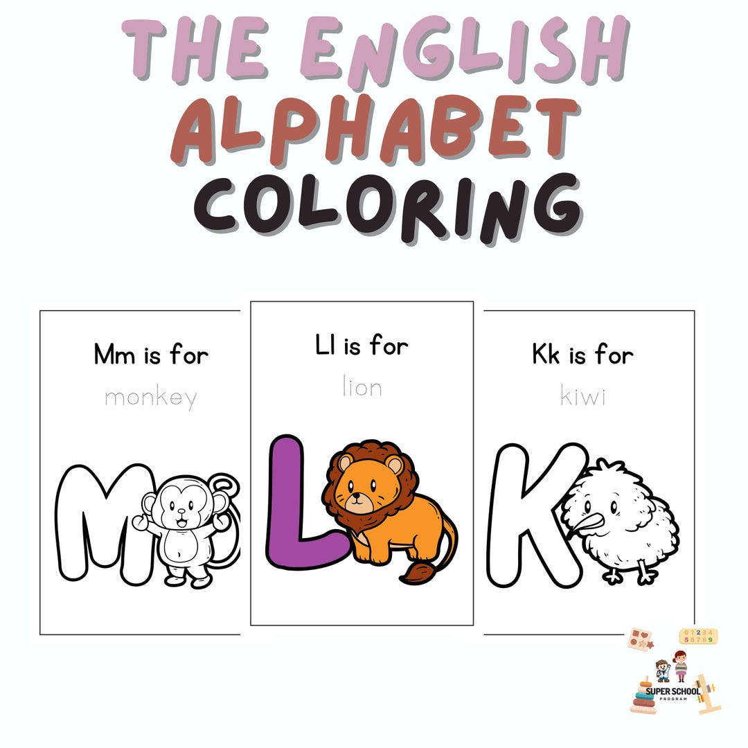 English Alphabet Coloring Book Educational & Fun Ebook for Kids - Etsy