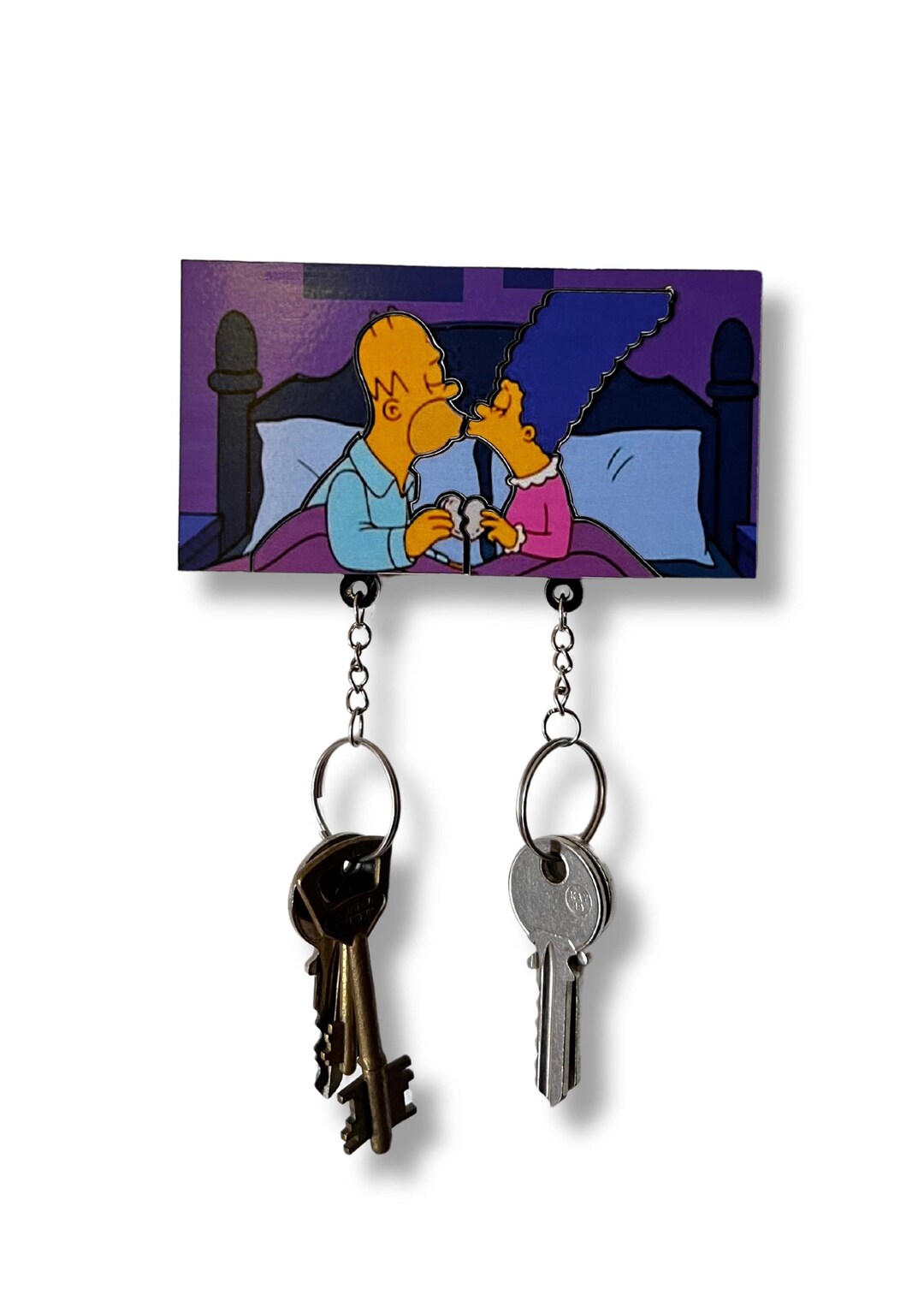 Homer and Marge Keychain, Handmade, High-quality Wood - Etsy UK