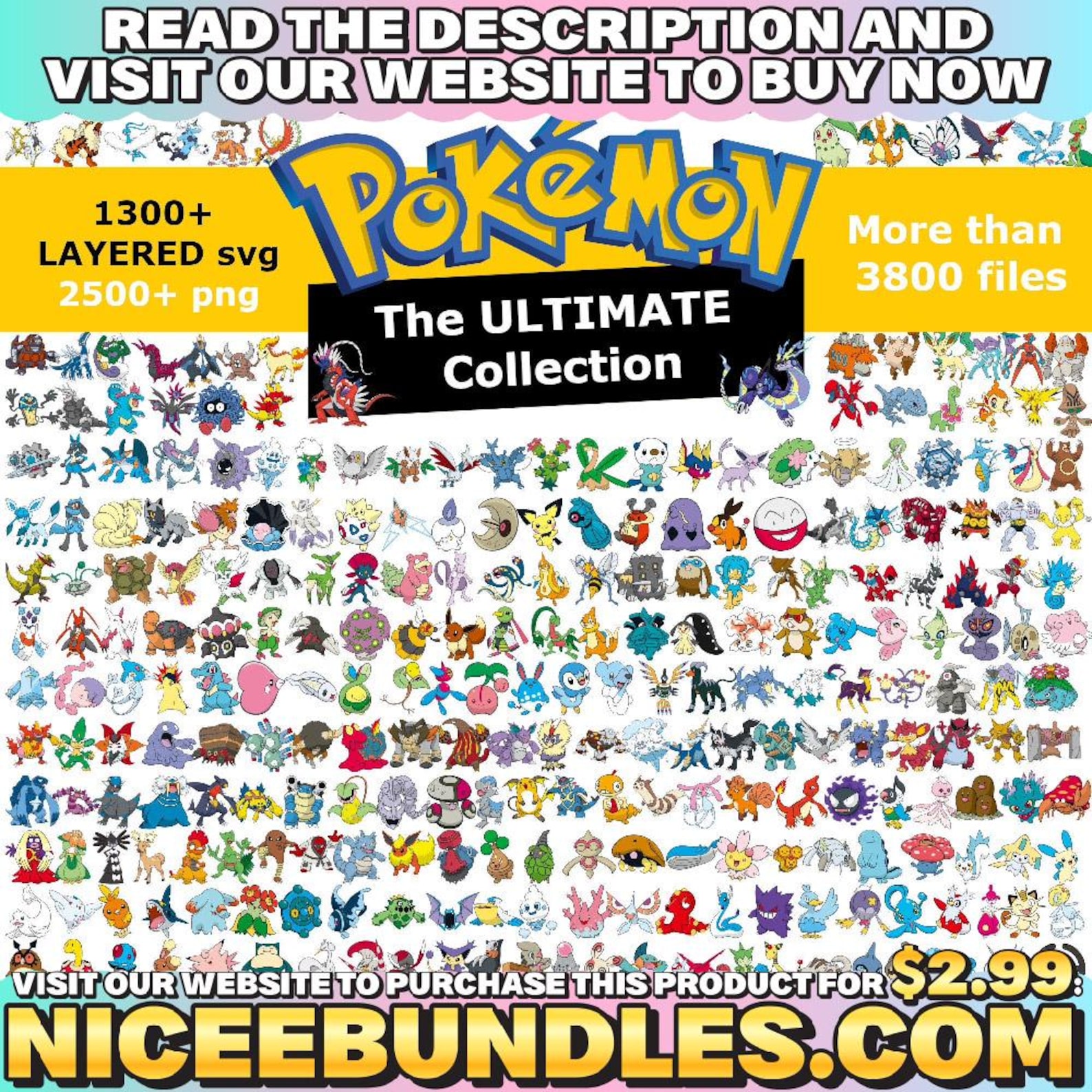 3800 Pokemon PNG and Pokemon SVG Fan Art Bundle, Pokemon Layered Svg ...