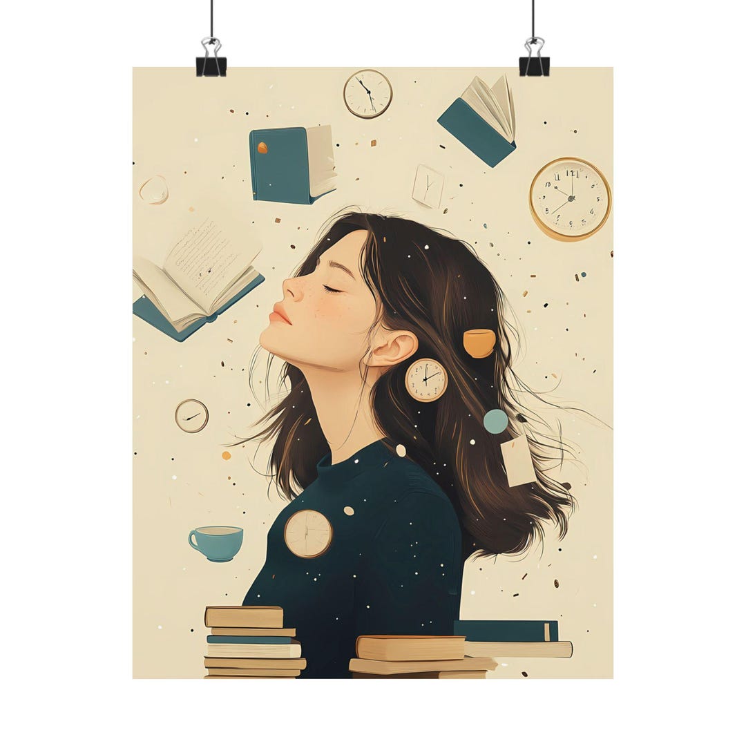 College Girl Matte Vertical Poster Unframed Work-life Balance Gift ...