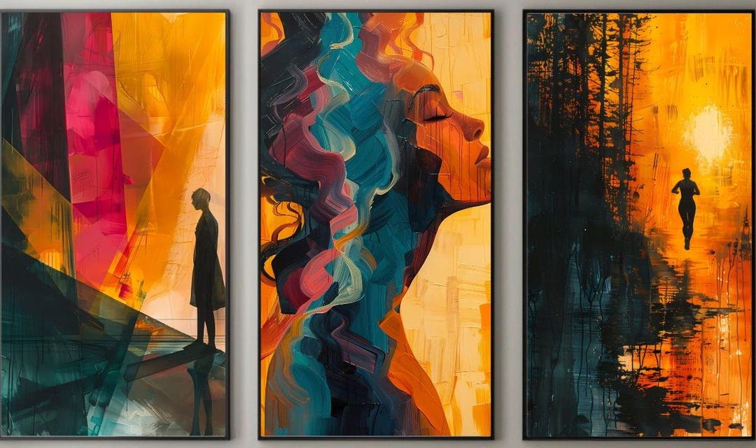 Abstract Motivational Female Theme Art Set 3 Printable Wall Art Pieces ...