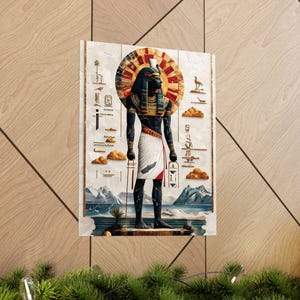 Ancient Egyptian Pharaoh Statue Vertical Poster, Matte Wall Art Print ...
