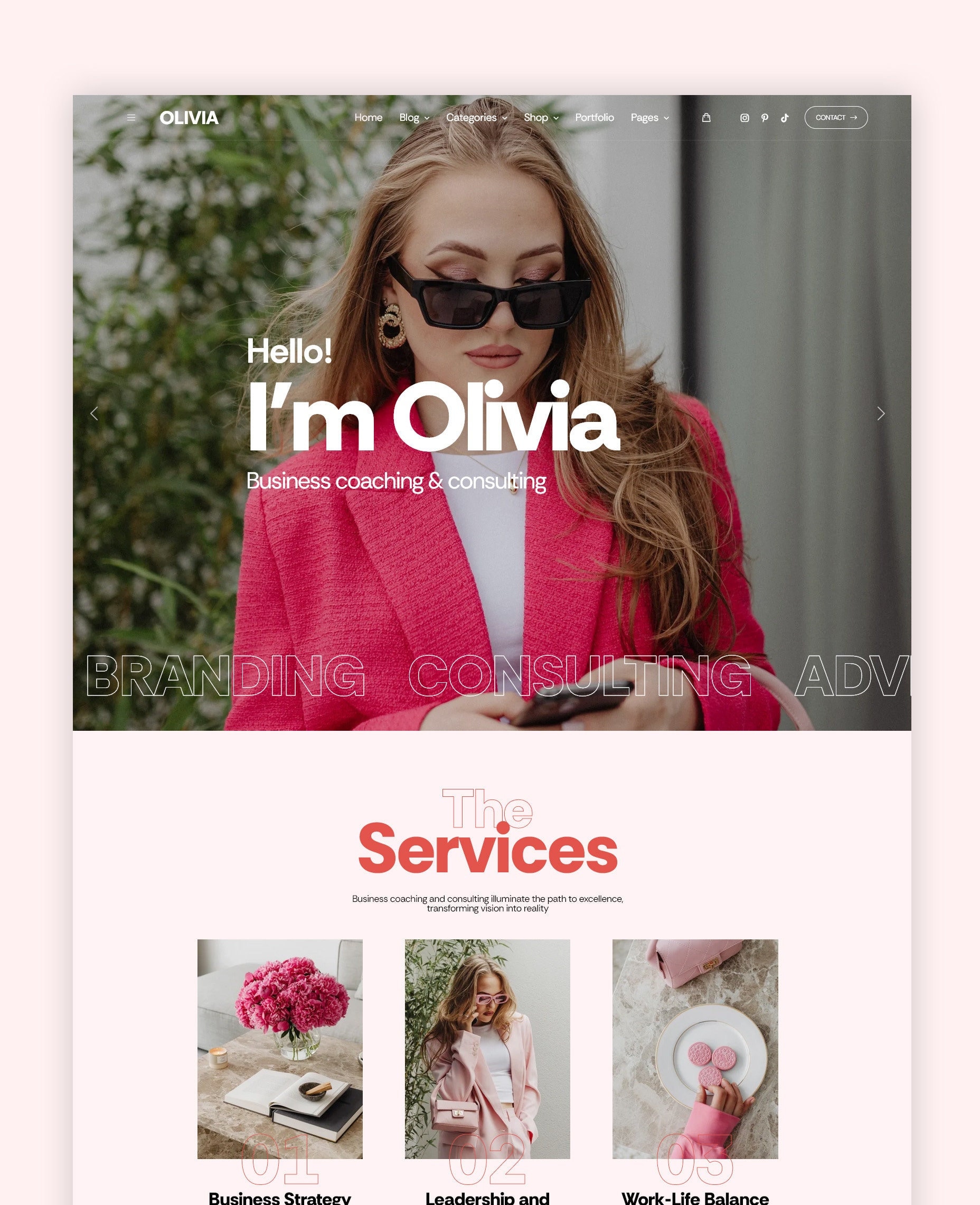 Pink Wordpress Theme – Modern Business Website Template for Marketing ...