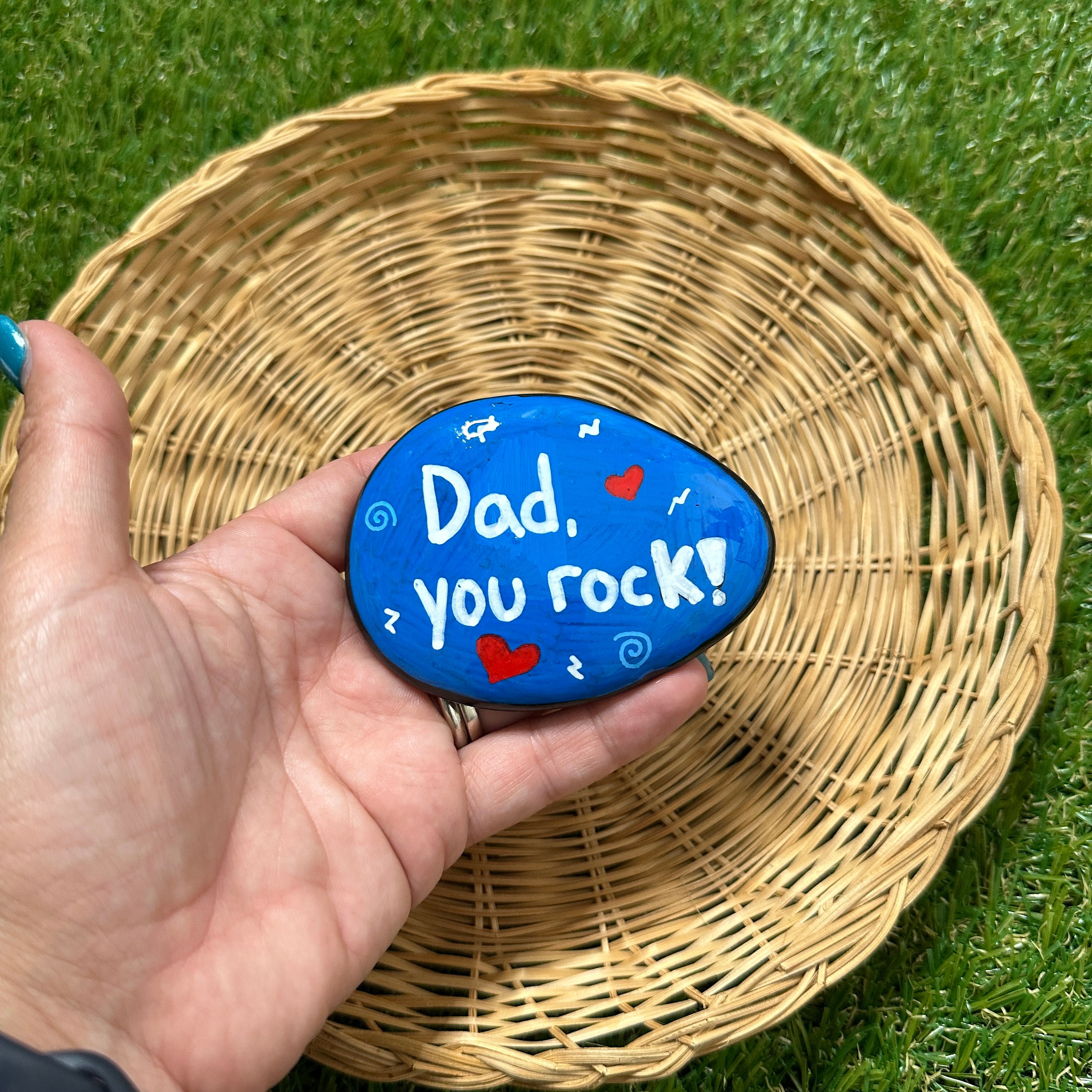 Fathers Day Gift, Dad You Rock Painted Rock Decor, Office Desk ...