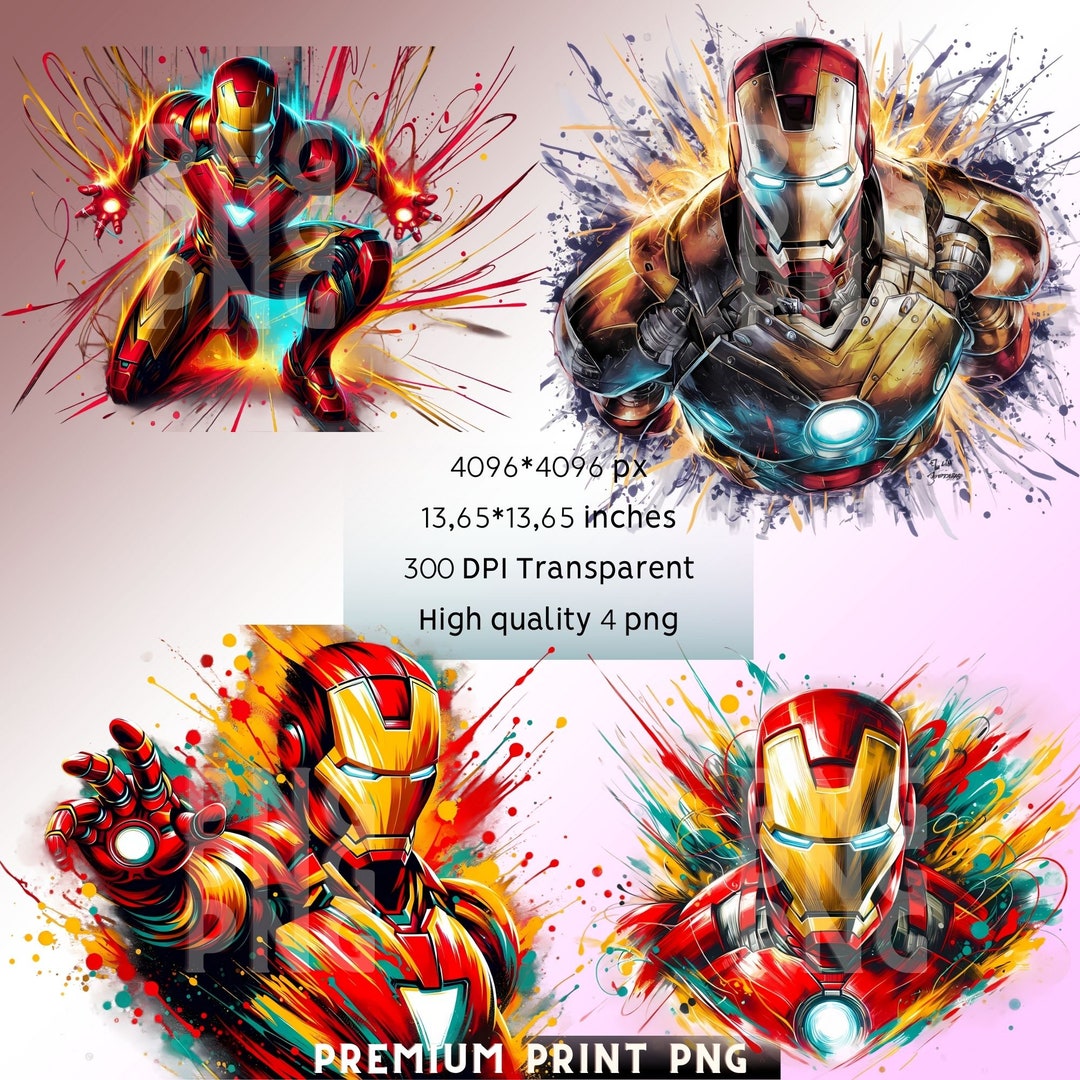 Iron Man 4 PNG, Splash and Watercolor, Digital Design, PNG File for ...