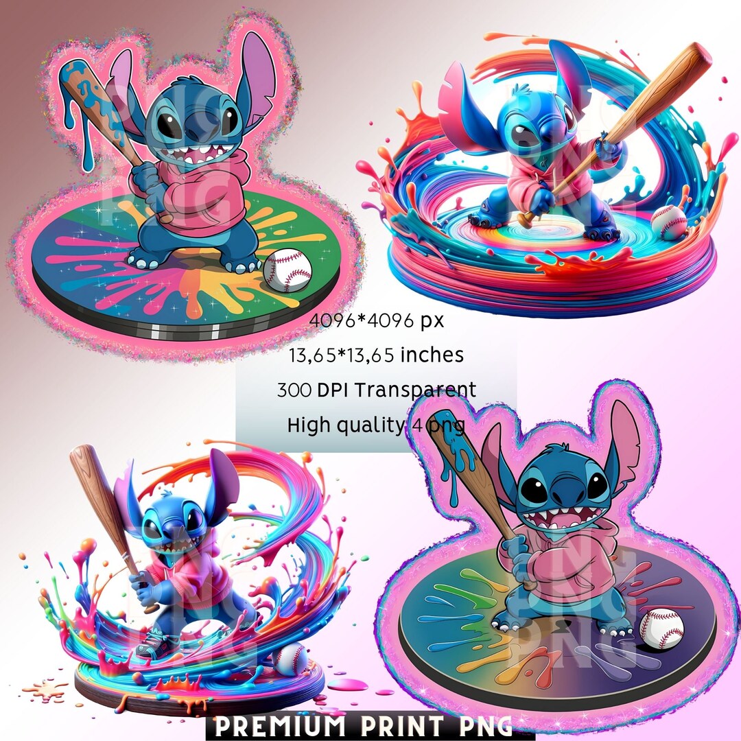 4 PNG Stitch Splash and Watercolor Digital Design PNG File for ...