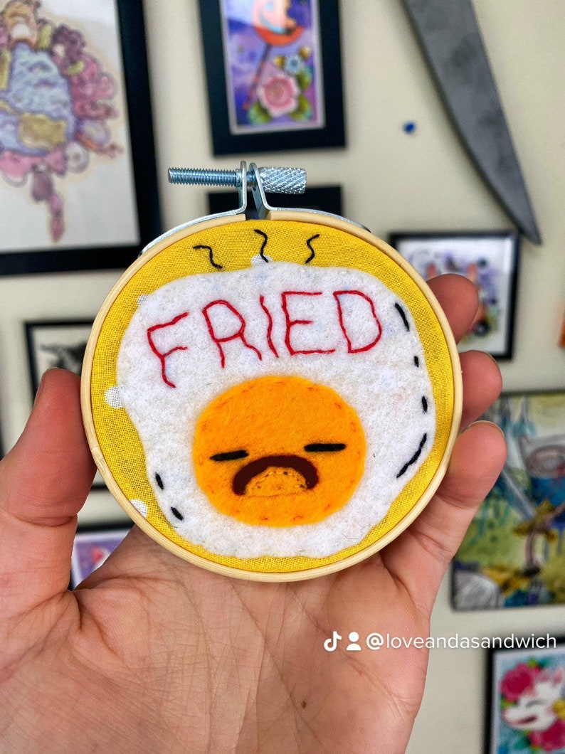 Deviled Eggs or Fried Eggs- Handmade Felt Embroidery Hoops - Etsy