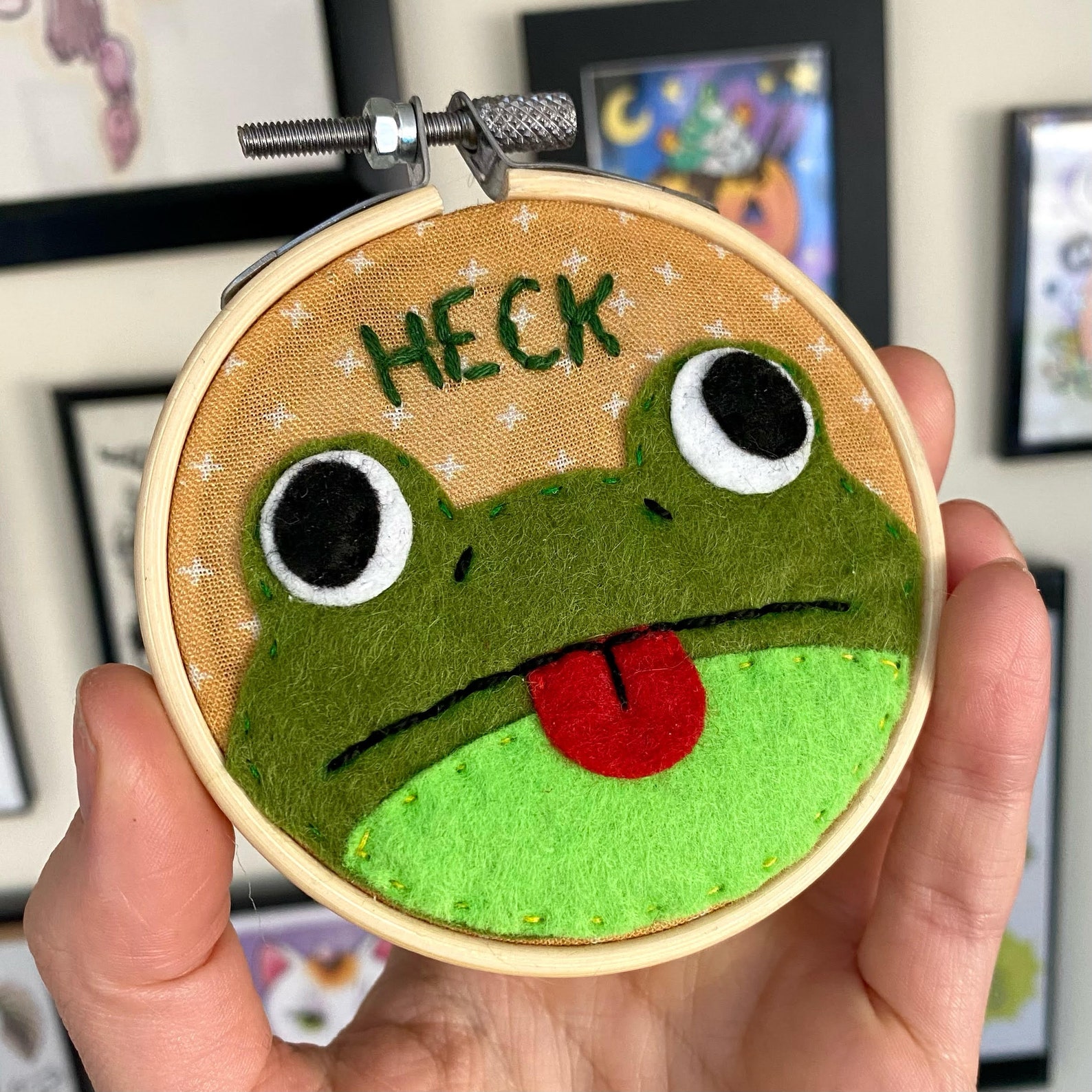 Felt Frogs- Mini Embroidery Hoops - Etsy