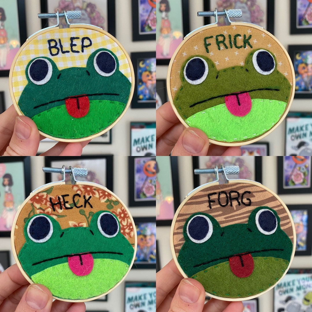 Felt Frogs- Mini Embroidery Hoops - Etsy