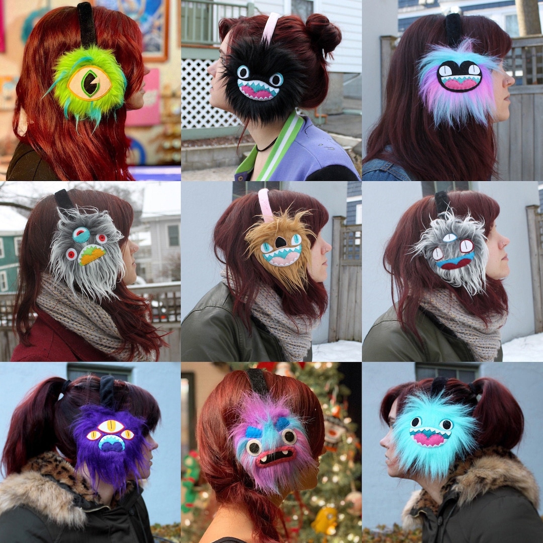 Custom Handmade Faux Fur Monster Face Earmuffs - Etsy