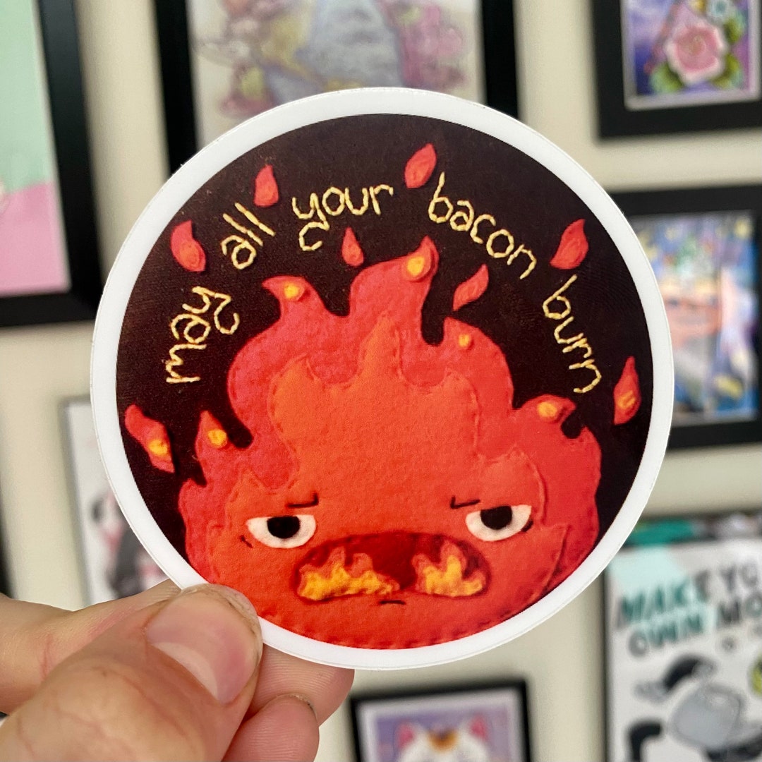 Grumpy Fire Embroidery Hoop Sticker/magnet - Etsy