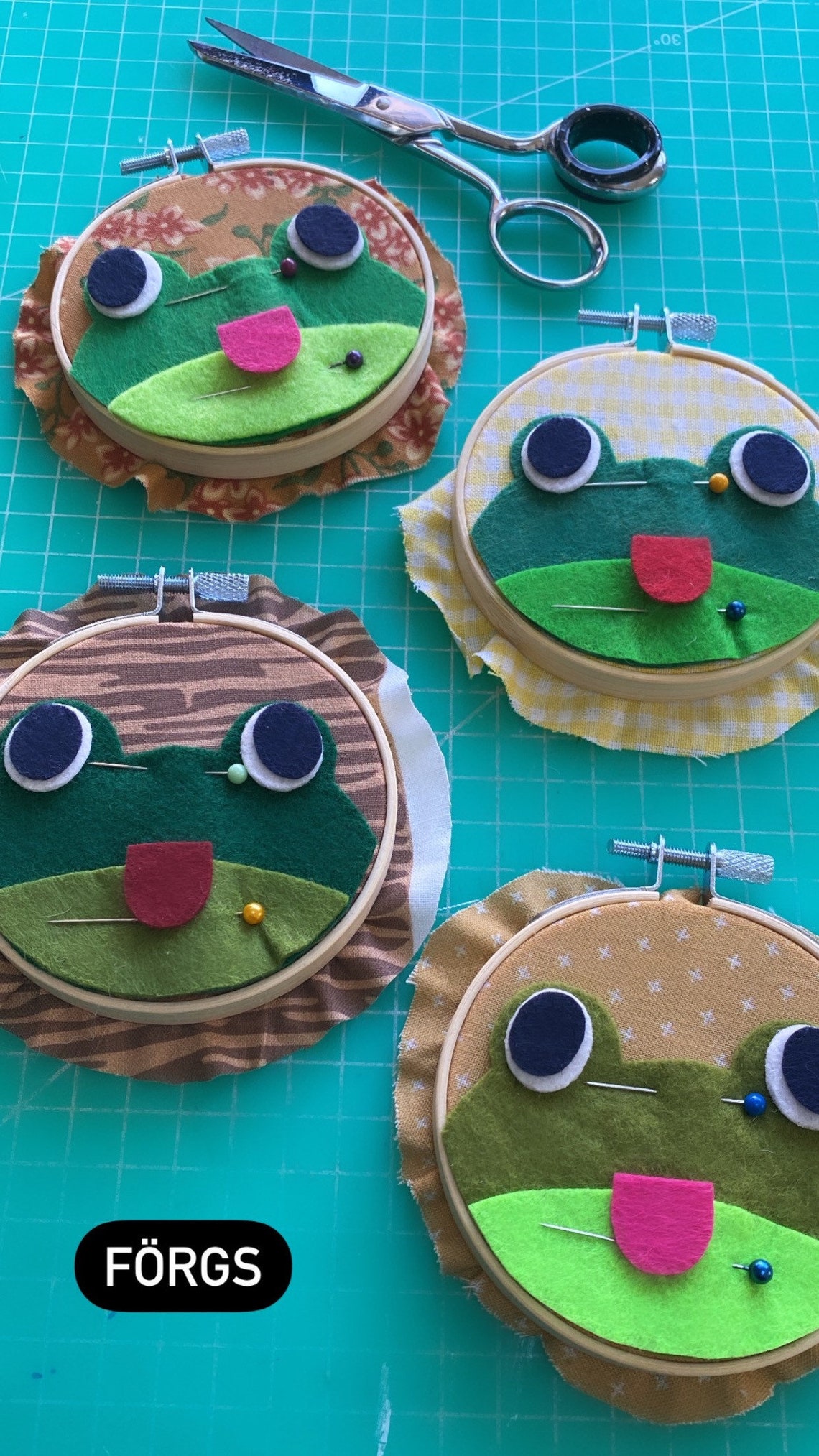 Felt Frogs- Mini Embroidery Hoops - Etsy