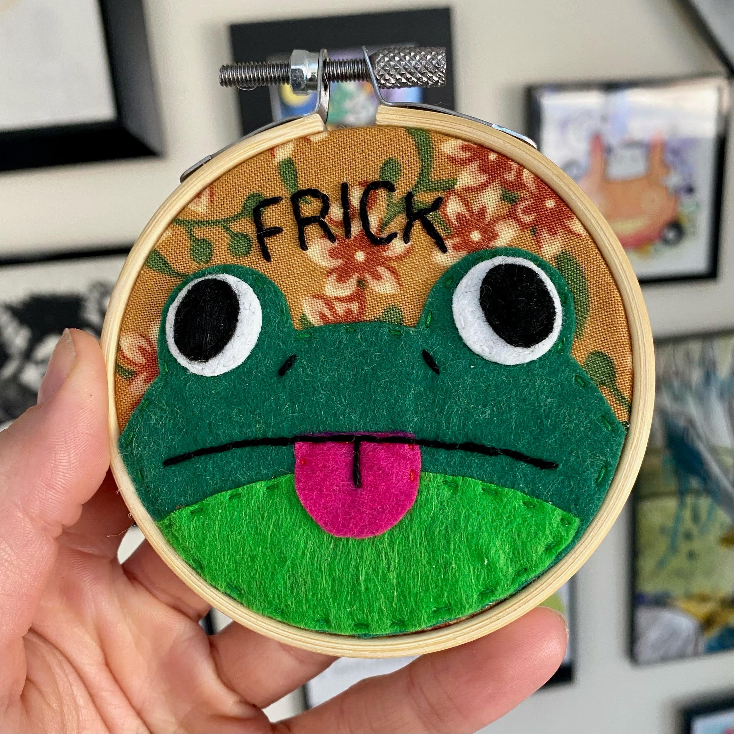 Felt Frogs- Mini Embroidery Hoops - Etsy