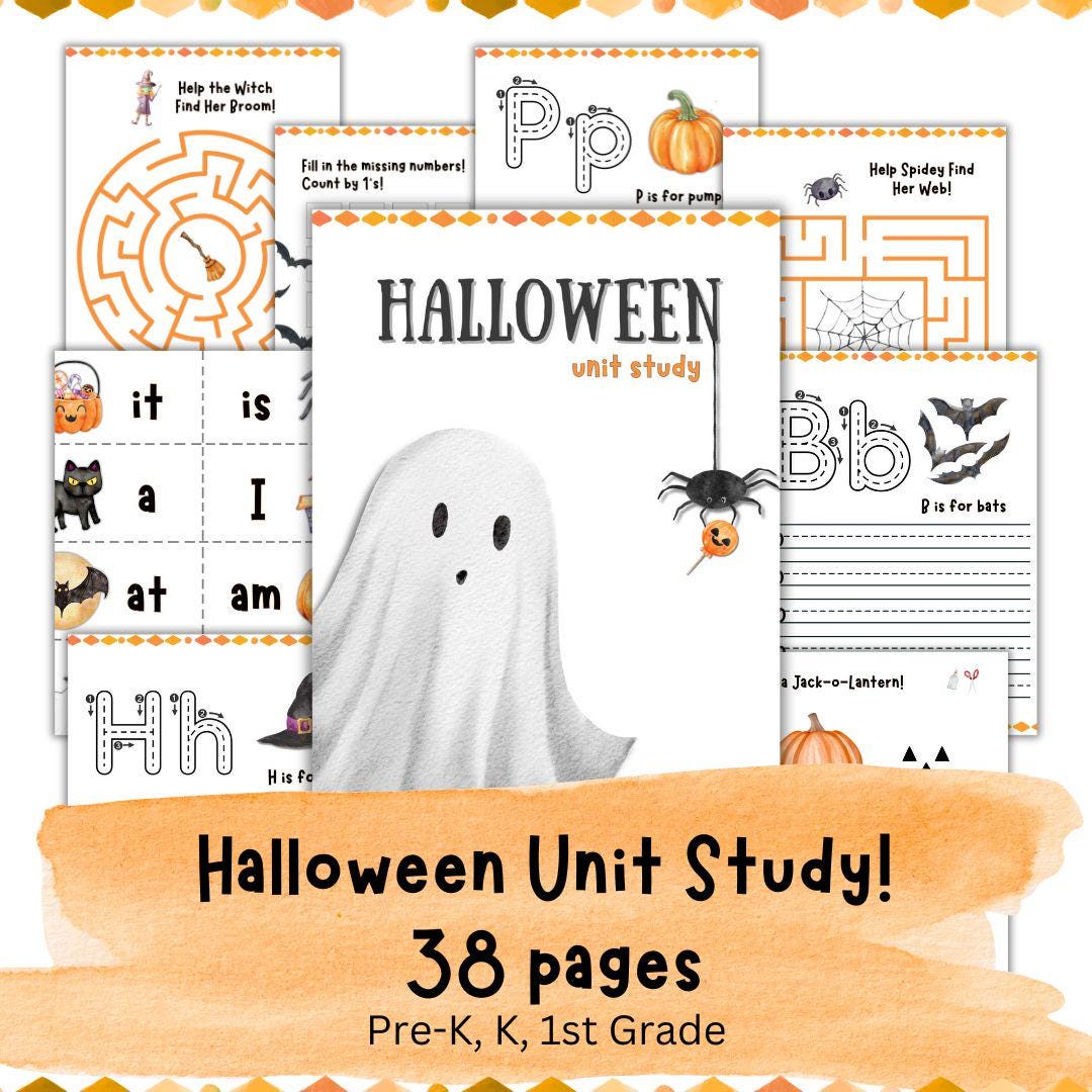 Halloween Unit Study: Printable Games & Activities (ages 4-8) (digital ...