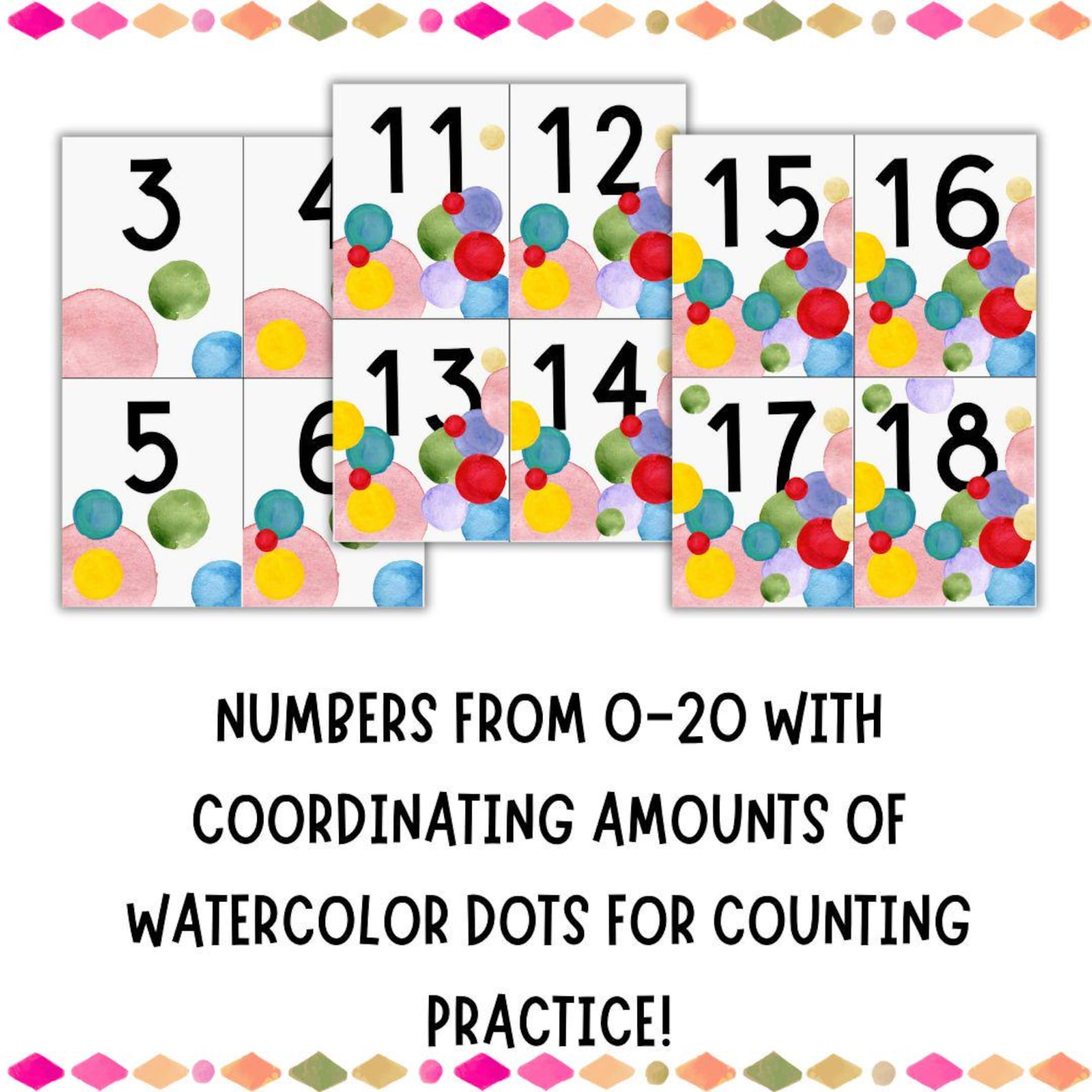 Alphabet Flash Cards, Numbers 0-20, Colors, Bright and Beautiful ...